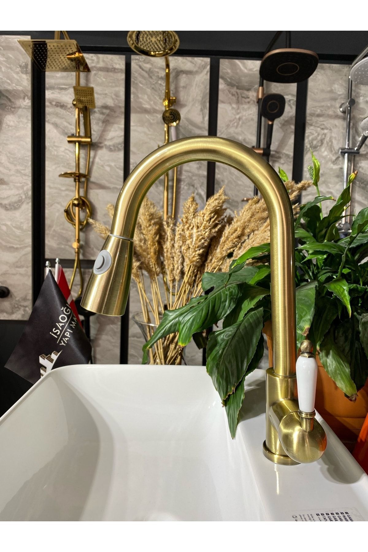 Antik Gold Luxury Spiralli Mutfak Bataryası Mat Altın Uzayan Başlıklı ...